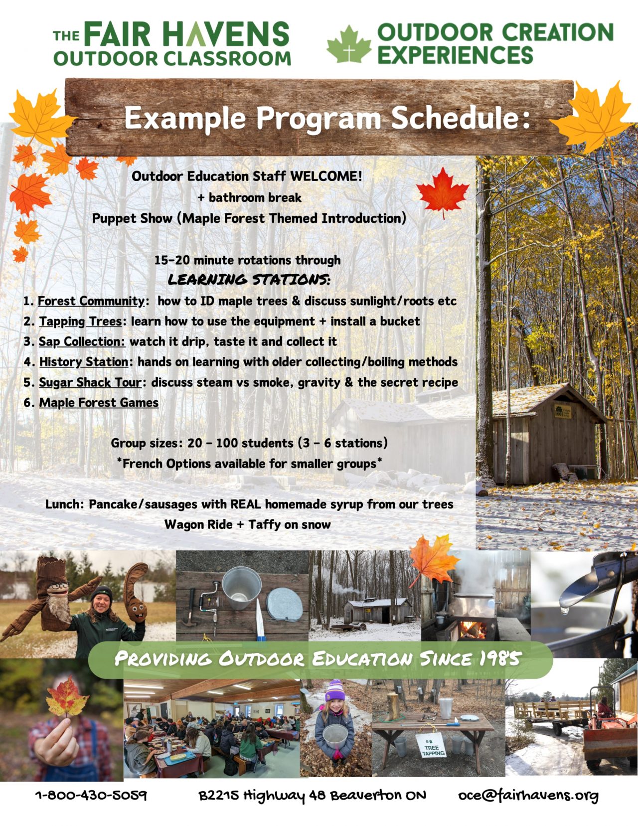 Maple Syrup Trips | Fair Havens Camp & Conference Centre