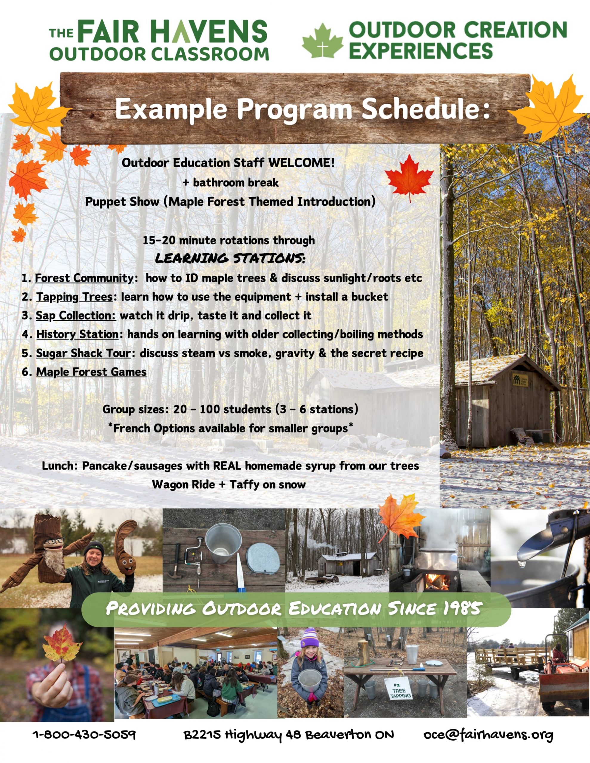 Maple Syrup Trips | Fair Havens Camp & Conference Centre
